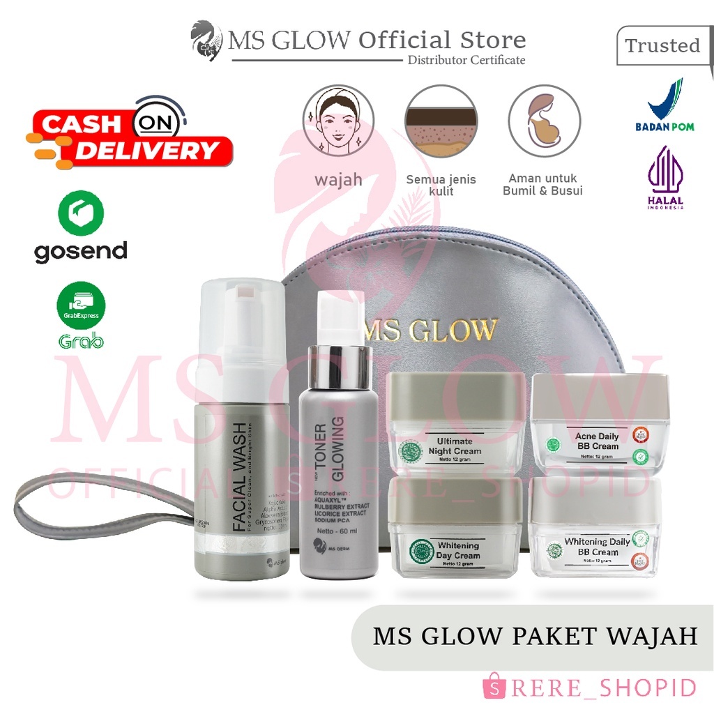 Jual 1 PAKET MS GLOW FREE POUCH / MS GLOW PAKET | Shopee Indonesia