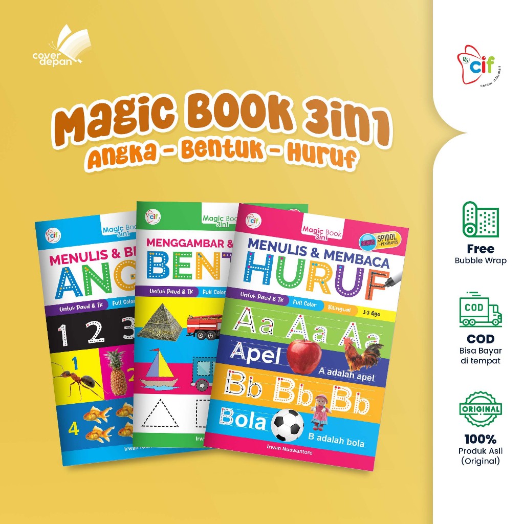 Jual MAGIC BOOK 3 IN 1 HAPUS TULIS BUKU ANAK WIPE AND CLEAN BOOK - CIF ...