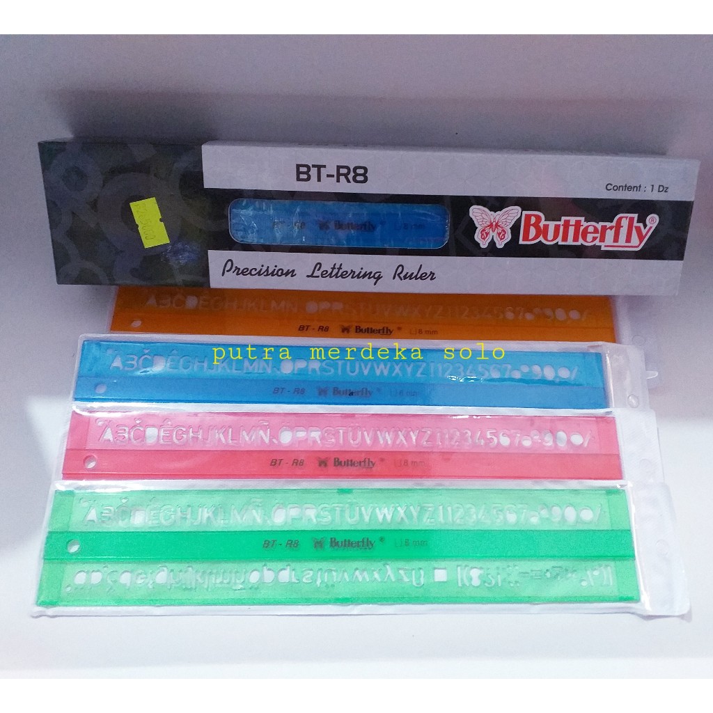 Jual Butterfly Penggaris BT-R8 / Penggaris Mal Huruf 8mm | Shopee Indonesia