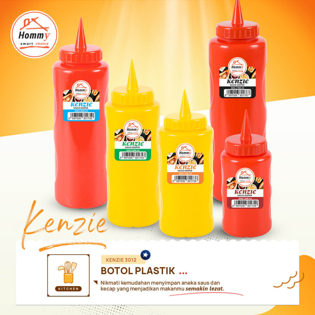 Jual BOTOL SAUS / MAYONAISE KENZIE HOMMY PLASTIK 500ML | Shopee Indonesia