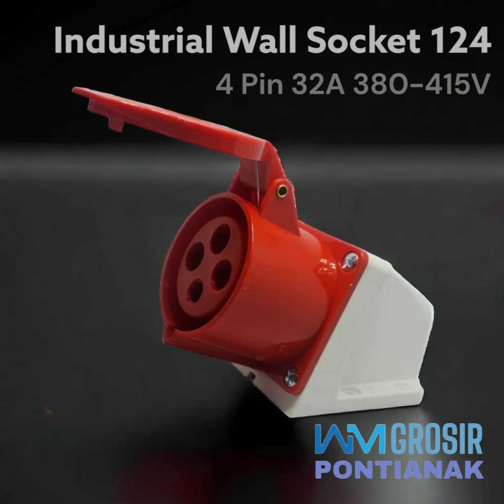 Jual Industrial Wall Socket 124 Surface Mounting 4 Pin 32A | Shopee ...