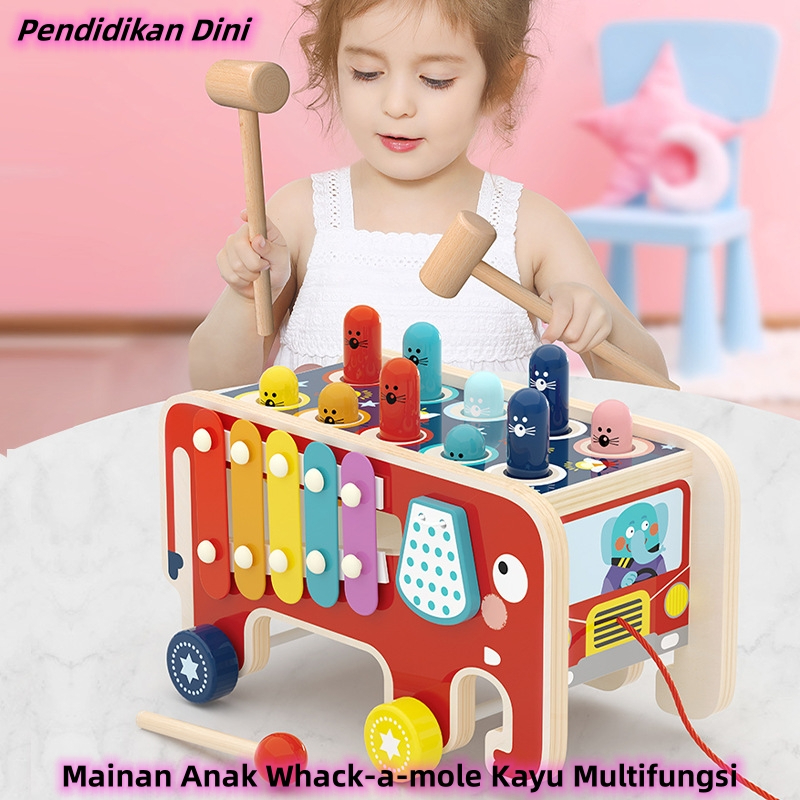 Jual NODIA Mainan Anak Whack-a-mole Kayu Multifungsi/Mainan Pendidikan ...