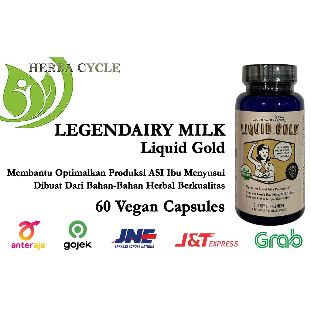 Jual Legendairy Milk Liquid Gold 60 Vegan Capsules Dukung Produksi ASI ...
