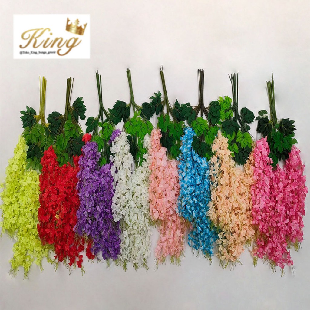Jual 1 Lusin (12pcs) Wisteria Jumbo Gantung Bunga Artificial Dekorasi ...