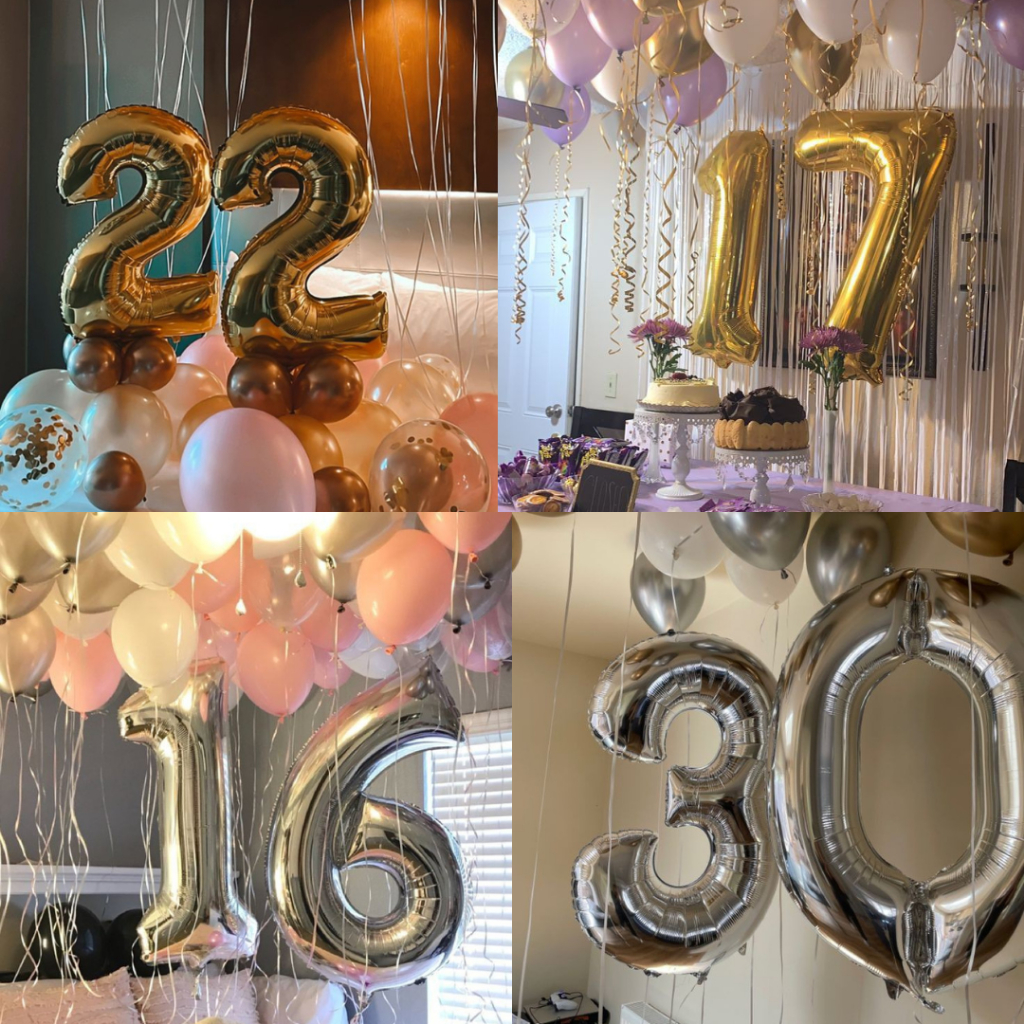 Jual Balon Foil Angka Silver dan Gold JUMBO / BESAR 80 cm | Shopee ...