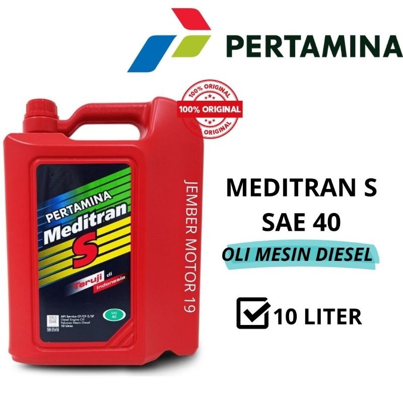 Jual OLI PERTAMINA MEDITRAN S SAE 40 10 LITER/ 1 GALON / 1 JERIGEN ORIGINAL (OLI MESIN DIESEL ...