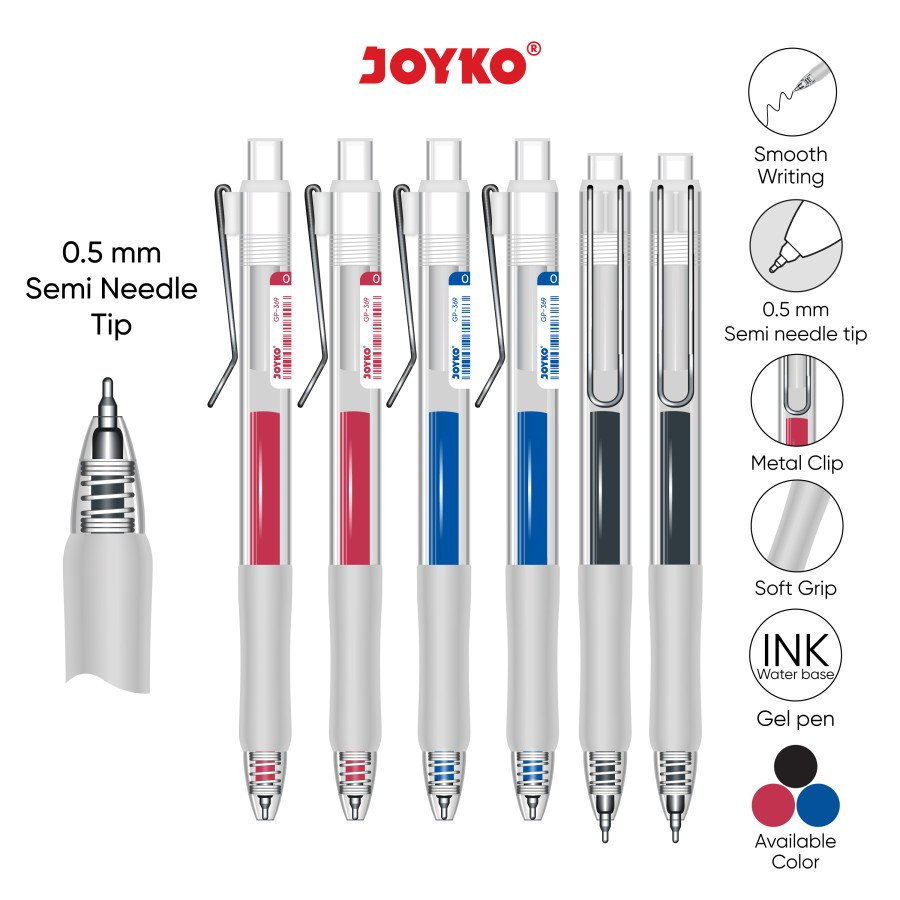 Jual Gel Pen Pulpen Pena Joyko GP-369 Metaru Gel 0.5 mm | Shopee Indonesia