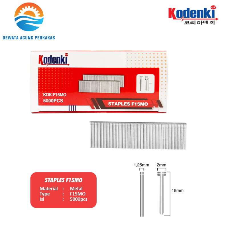 Jual Isi Paku Staples Tembak Kodenki F15 Refill Stapler Nailer Gun F 15 ...