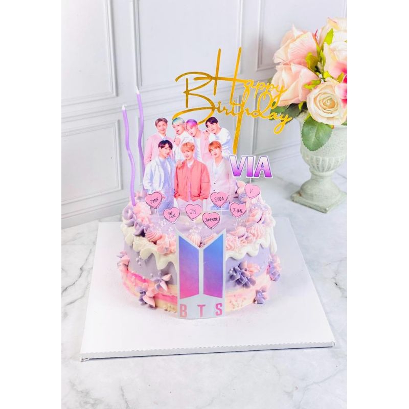 Jual kue ulang tahun anak birthday BTS topper cake | Shopee Indonesia