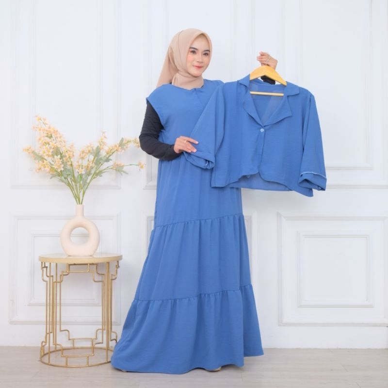 Jual GAMIS RINARA SET OUTHER TERPISAH / DRESS CRINKLE AIRFLOW PREMIUM ...