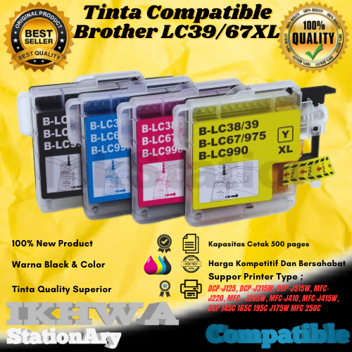 Jual Catridge Tinta Compatible Brother LC38 LC39 LC67 LC975 LC990 1 Set ...