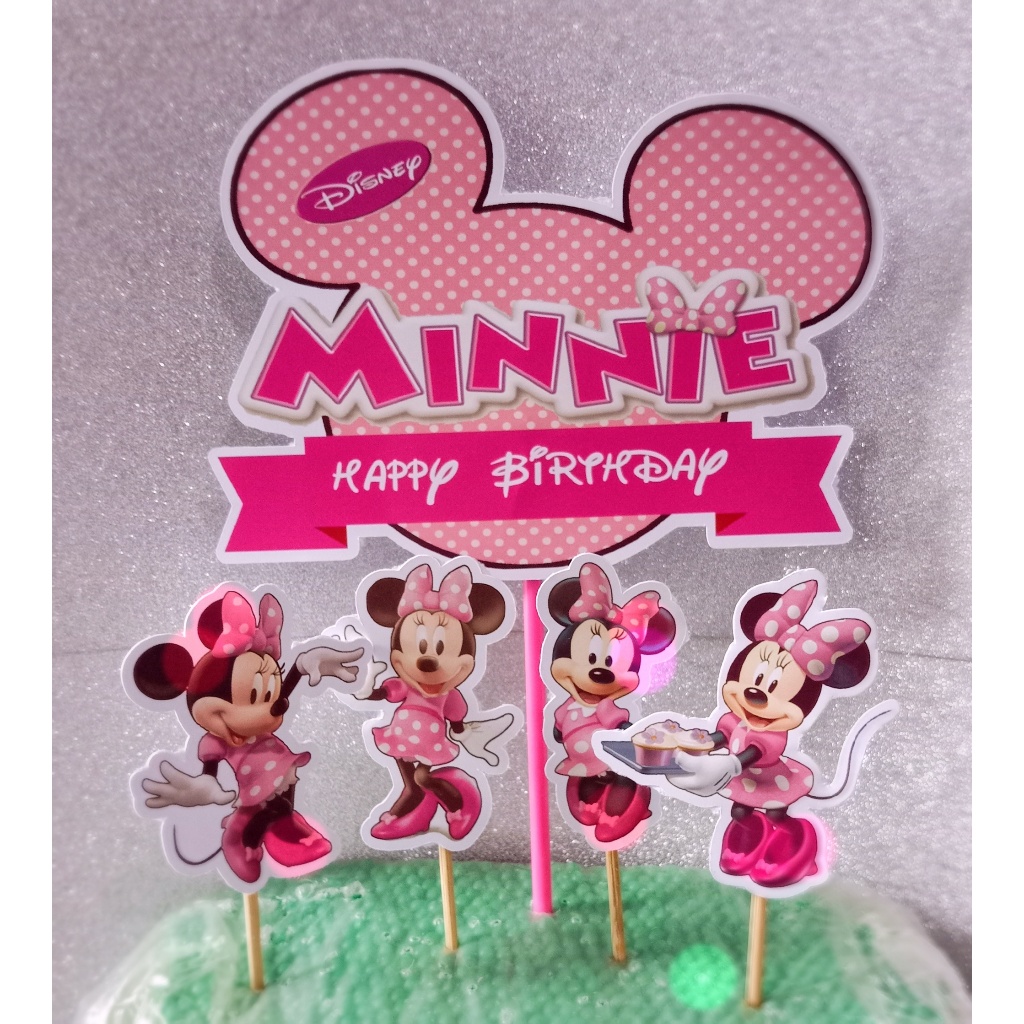 Jual Toper Minnie Mouse Custom Foto untuk Hiasan Kue Ulang Tahun ...