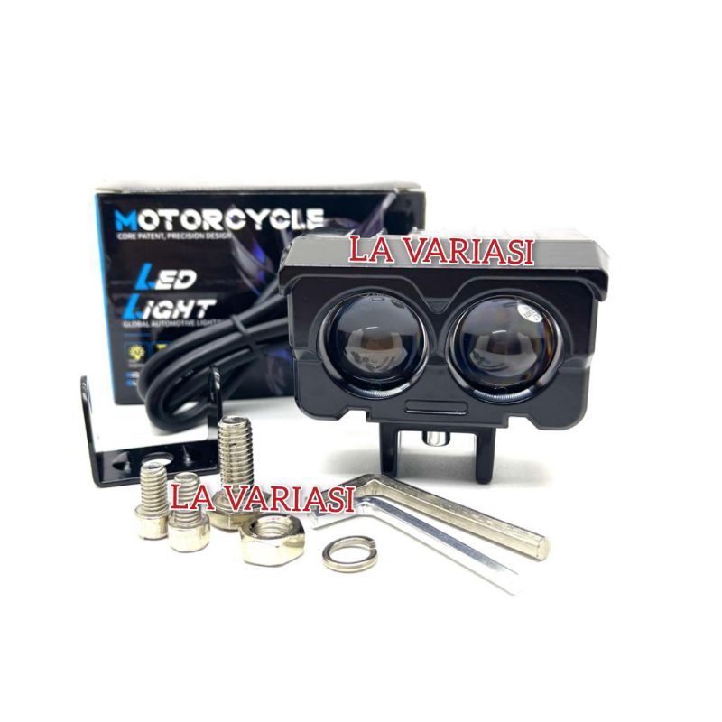 Jual Lampu Tembak Sorot Laser LED 2 Mata high low Premium Grade A ...
