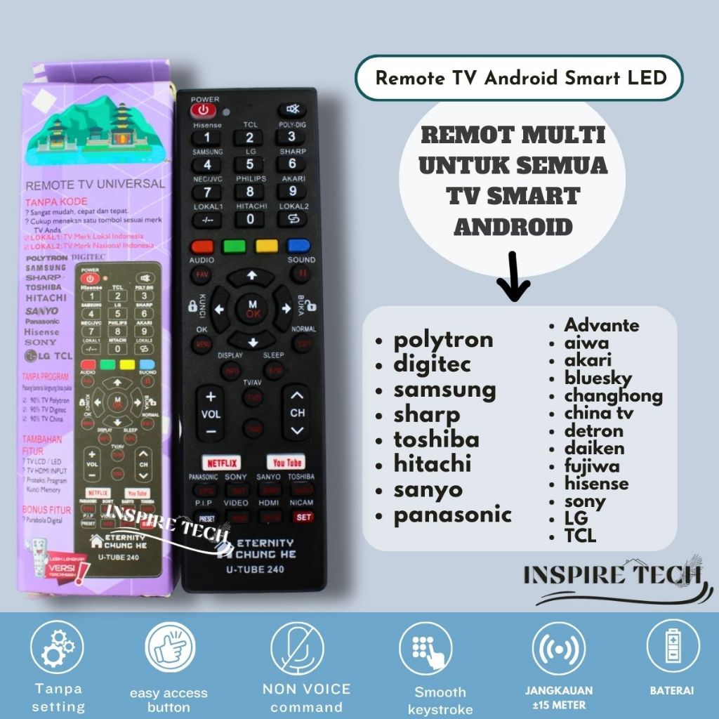 Jual Remote TV MULTI UNIVERSAL berbagai merk TV ANDROID SMART YOUTUBE ...