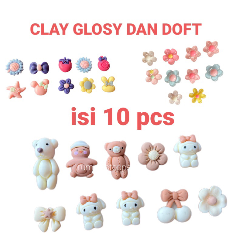 Jual Clay karakter lucu Dov dan Glosy isi 10pcs | Shopee Indonesia