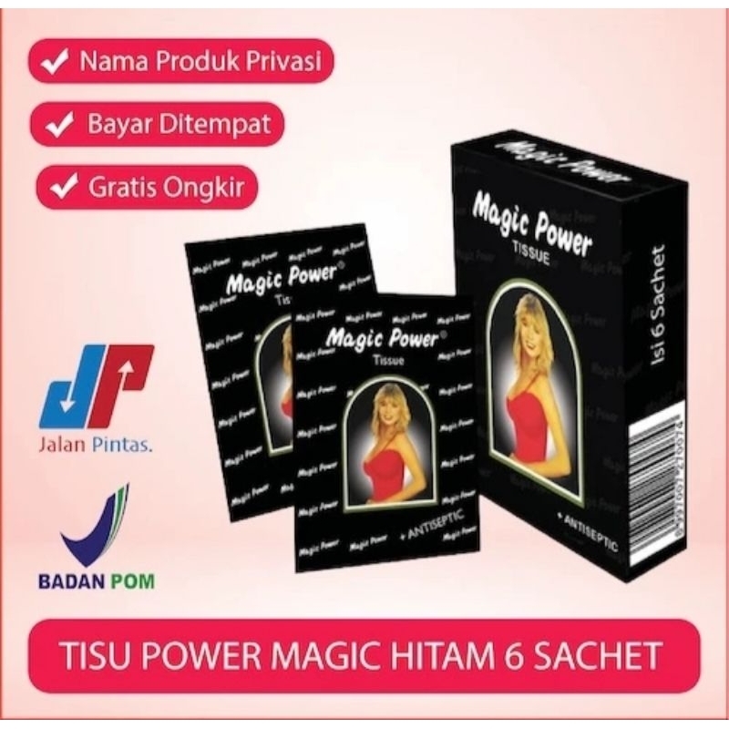 Jual Tissue // Tisu magic power hitam original 1 pack isi 6 pcs ...