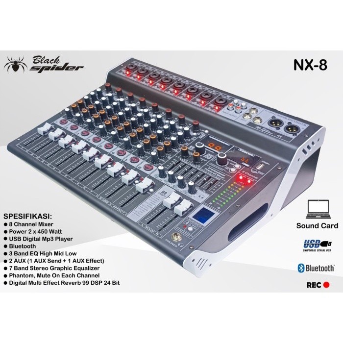 Jual Power Mixer Black Spider NX8 Blackspider NX 8 Channel Original ...