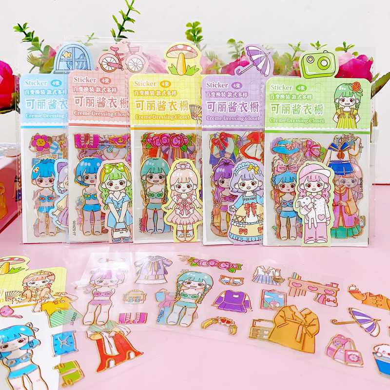Jual Sticker Creme Dressing Closet 1 pack / Sticker Desain Dress ...