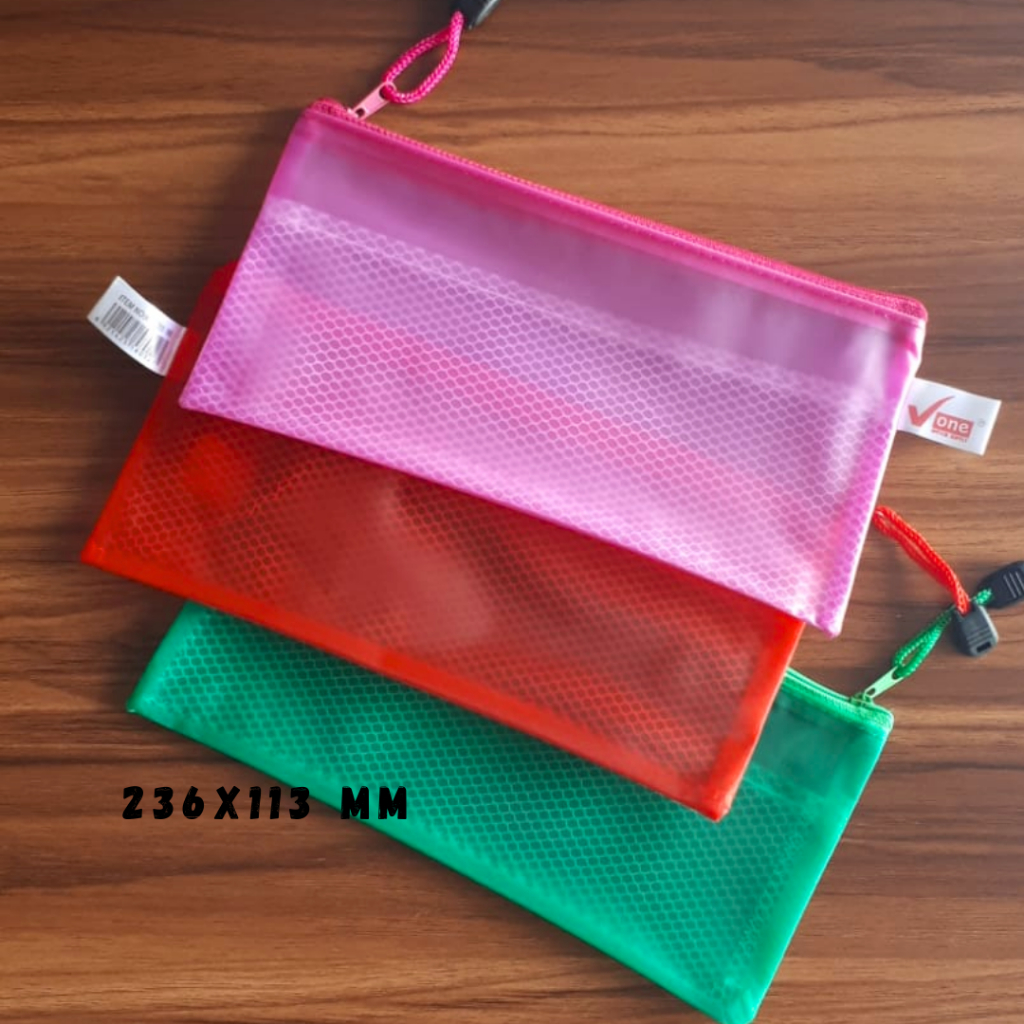 Jual Zipper Bag Tempat Pensil Zipper Map Tas Jaring Resleting Pouch