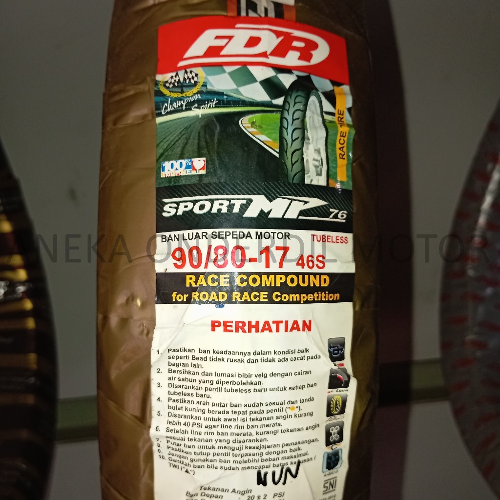 Jual Ban FDR 90/80 -17 Tubeless Sport MP76 Ban Racing Race Compound ...