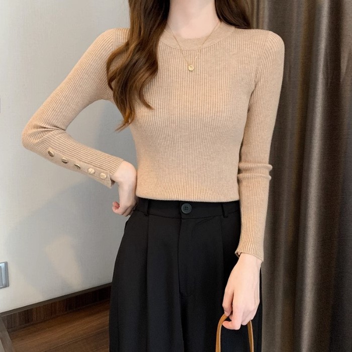 Jual AJW Inner Rajut Lengan Panjang Kancing Gold Korean Style Import ...