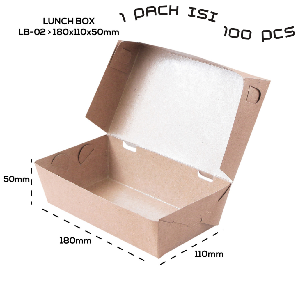 Jual Kotak Makan Kertas / Paper Lunch Box / Kemasan Makanan Kraft Size ...
