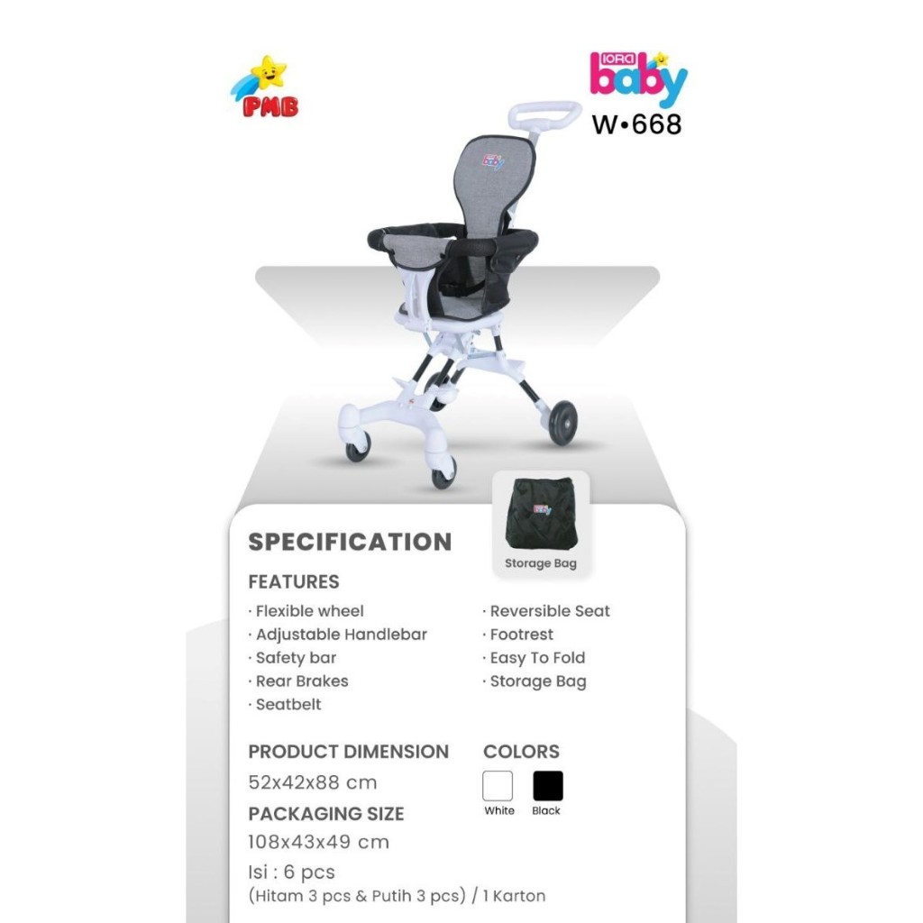 Jual KERETA DORONG STROLLER PMB W618 W628 W638 W658 W668 | Shopee Indonesia