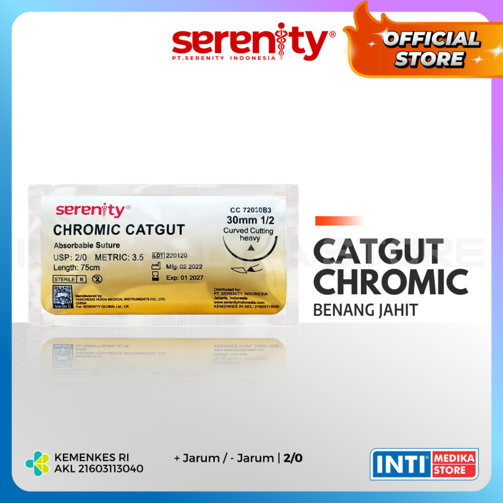 Jual SERENITY - Benang Jahit Catgut CHROMIC 1/0 2/0 3/0 | Surgical ...