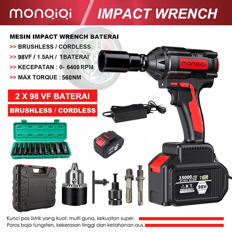 Jual Monqiqi IMPACT WRENCH bor impact baterai Cordless Impact Wrench ordless Impact Wrenc ...