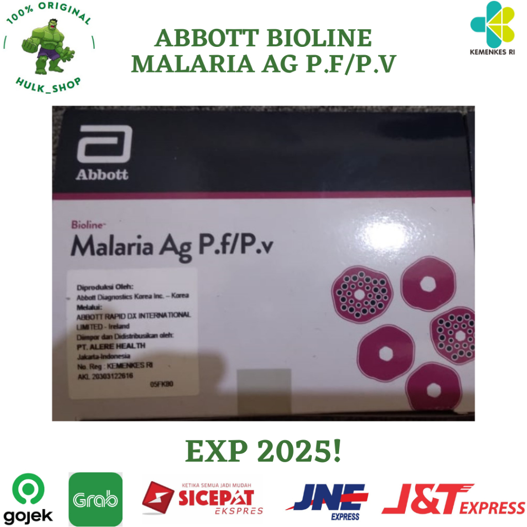 Jual Alat Test Malaria | Abbott Bioline Malaria AG P.f/P.v | Original ...
