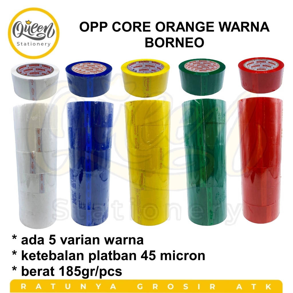 Jual 1 ROLL OPP CORE ORANGE WARNA BORNEO - ISOLASI LAKBAN BESAR PLASTIK ...