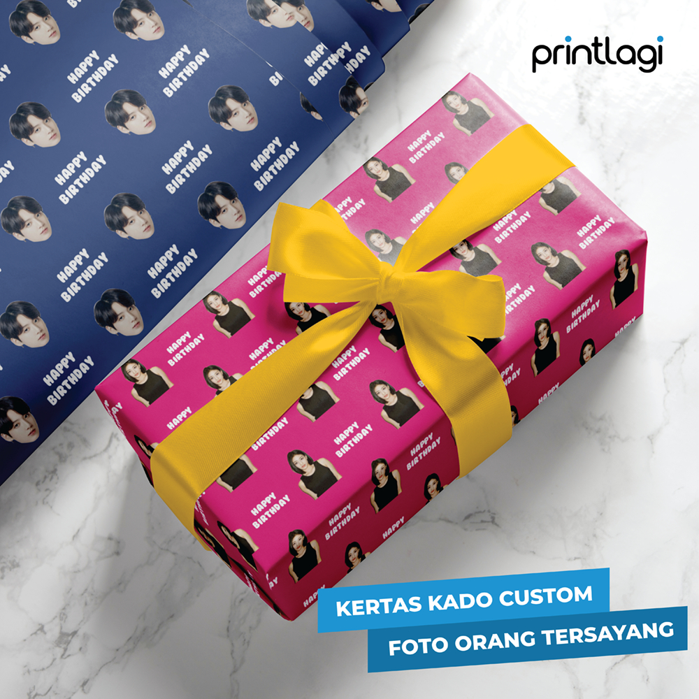 Jual Kertas Kado Custom Wajah Aesthetic / Kertas Kado Wrapping Paper ...