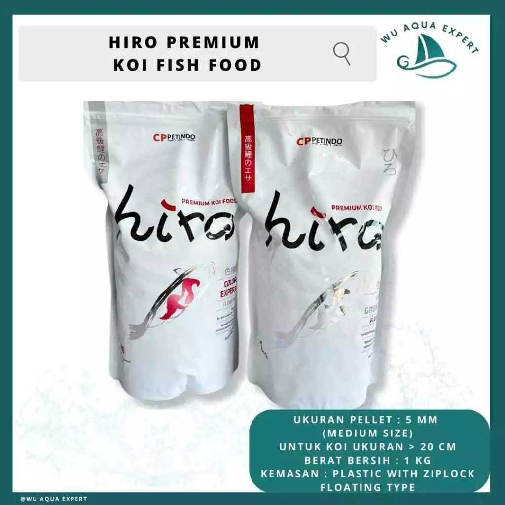 Jual HIRO High Growth Premium Color Expert Koi Fish Food 2mm 5mm 1kg Size S M CPPETINDO Pelet ...