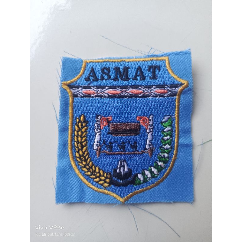 Jual bed bordir kab asmat bet logo bordir pns pemkab asmat logo derah ...