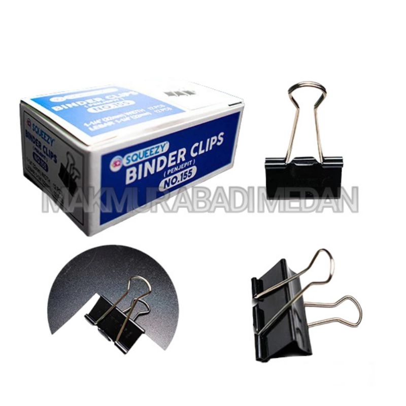 Jual (1Pack:12Pcs) Binder Clip Ukuran No. 155 32mm Isi 12 Pcs ...