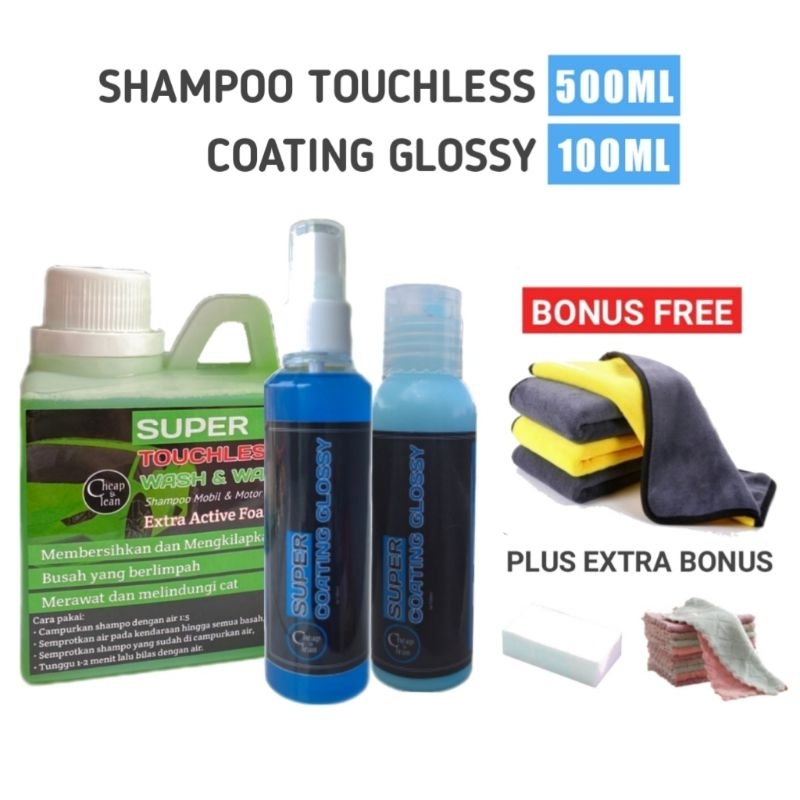 Jual PAKET SHAMPOO TOUCHLESS 500ML DAN PENGKILAP BODY UNTUK MOTOR DAN ...