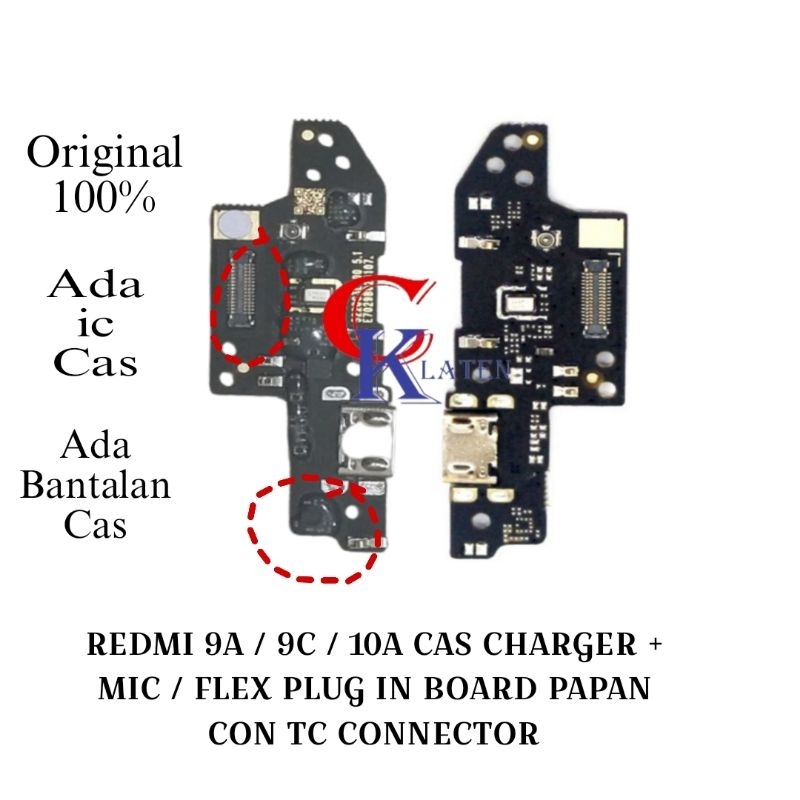 Jual REDMI 9A / 9C / 10A CAS CHARGER + MIC / FLEX PLUG IN BOARD PAPAN ...