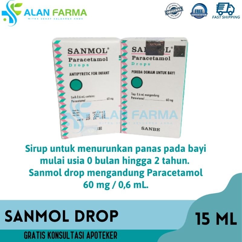Jual Sanmol Drop 15 mL | Penurun Demam Bayi | Paracetamol Drop | Shopee ...