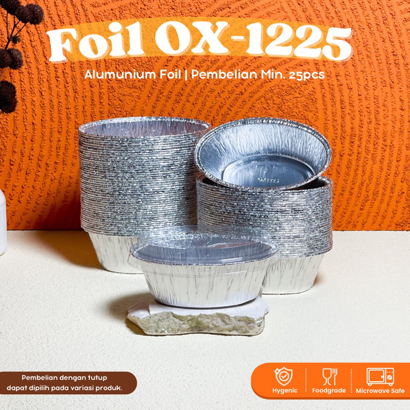 Jual Aluminium Foil Tray Ox-1225 + Tutup Mika Cup Oval Macaroni Schotel ...