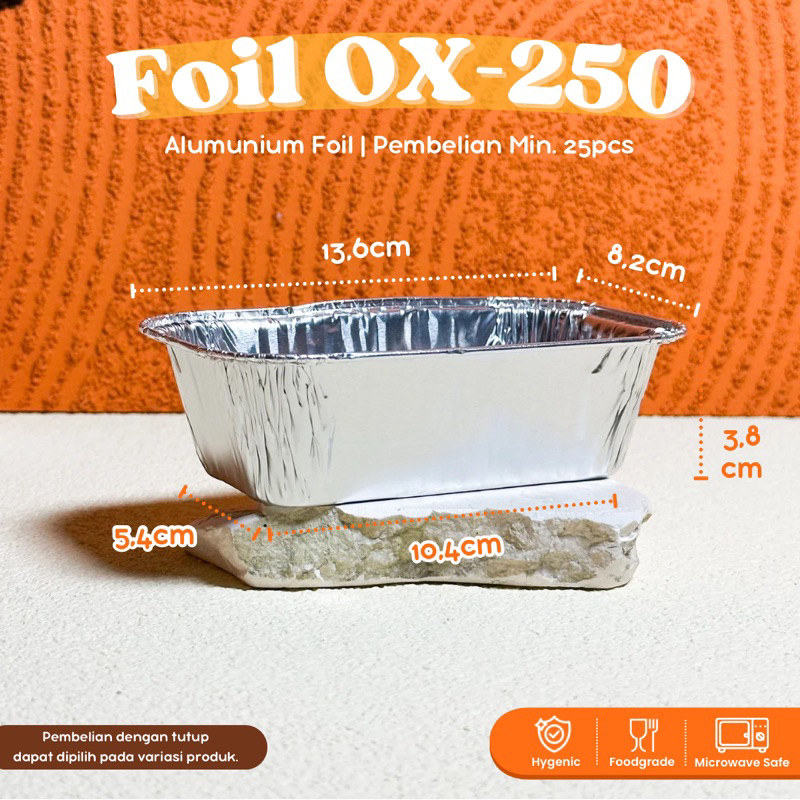 Jual Aluminium Foil Tray OX-250 + Tutup Cup Macaroni Schotel / Pastel Tutup / Baked Lasagna ...
