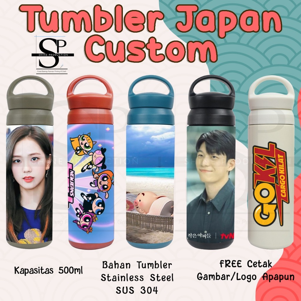 Jual Tumbler Japan Hook Custom Gambar Stainless Steel 500 ML | Shopee ...