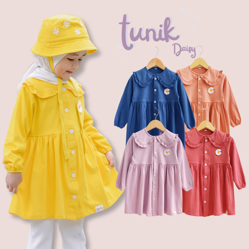 Jual Tunik Anak Daisy / Dress Anak Lengan Panjang / Baju Anak Perempuan ...