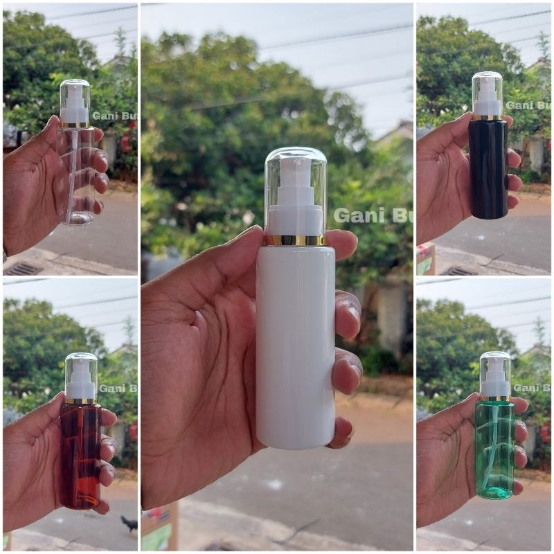 Jual BOTOL PUMP TREATMEN 100ML RF TUTUP PUMP TREATMEN LUXURY LIS GOLD/BOTOL TONER LOTION 100ML ...