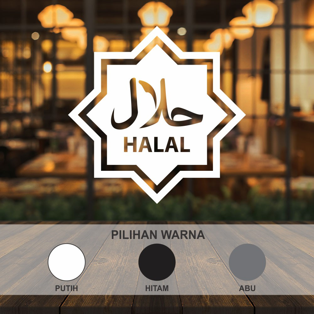 Jual Cutting Sticker Halal Sudut Stiker Cafe Resto Tempat Usaha Stiker ...