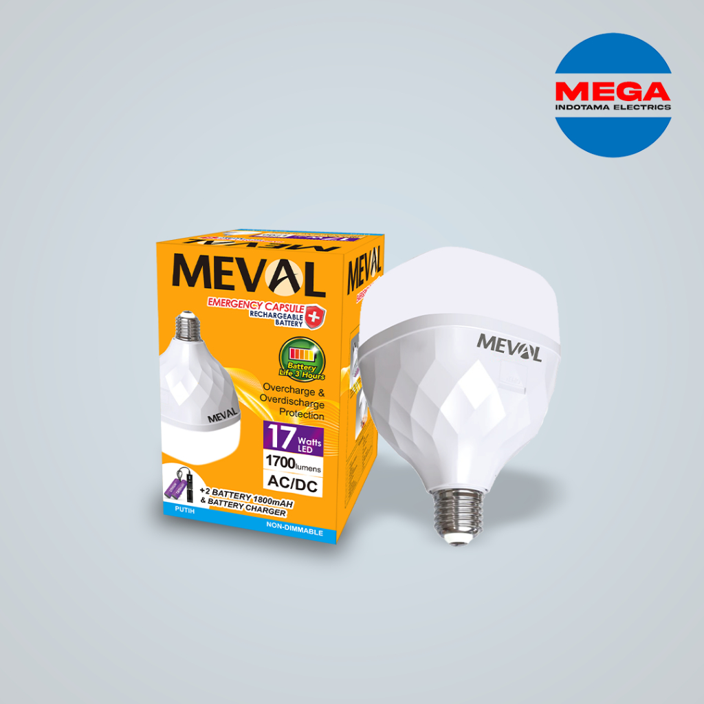Jual MEVAL LED Kapsul Emergency Rechargeable Battery 17 Watt - Putih ...
