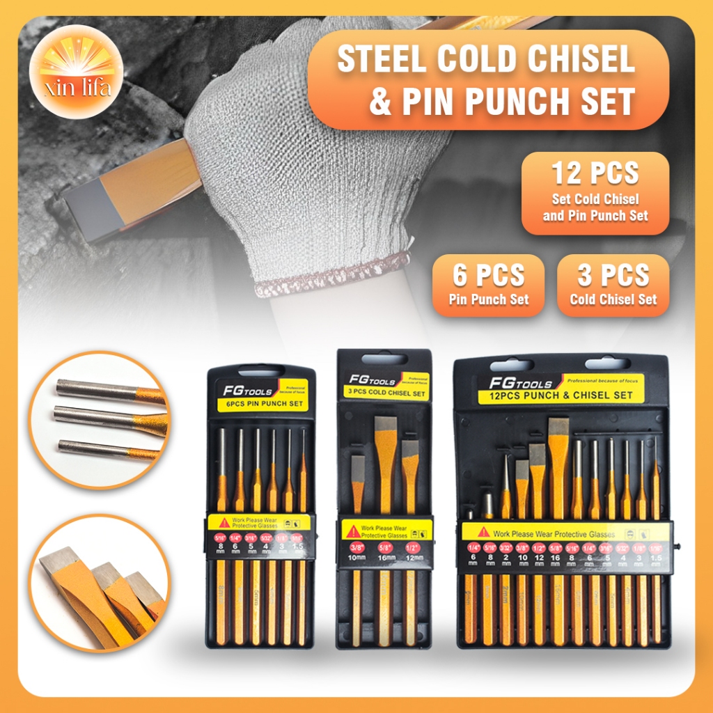 Jual pahat betel punch chisel set isi 3 PCS 6 PCS 12 PCS / Penanda Pin ...