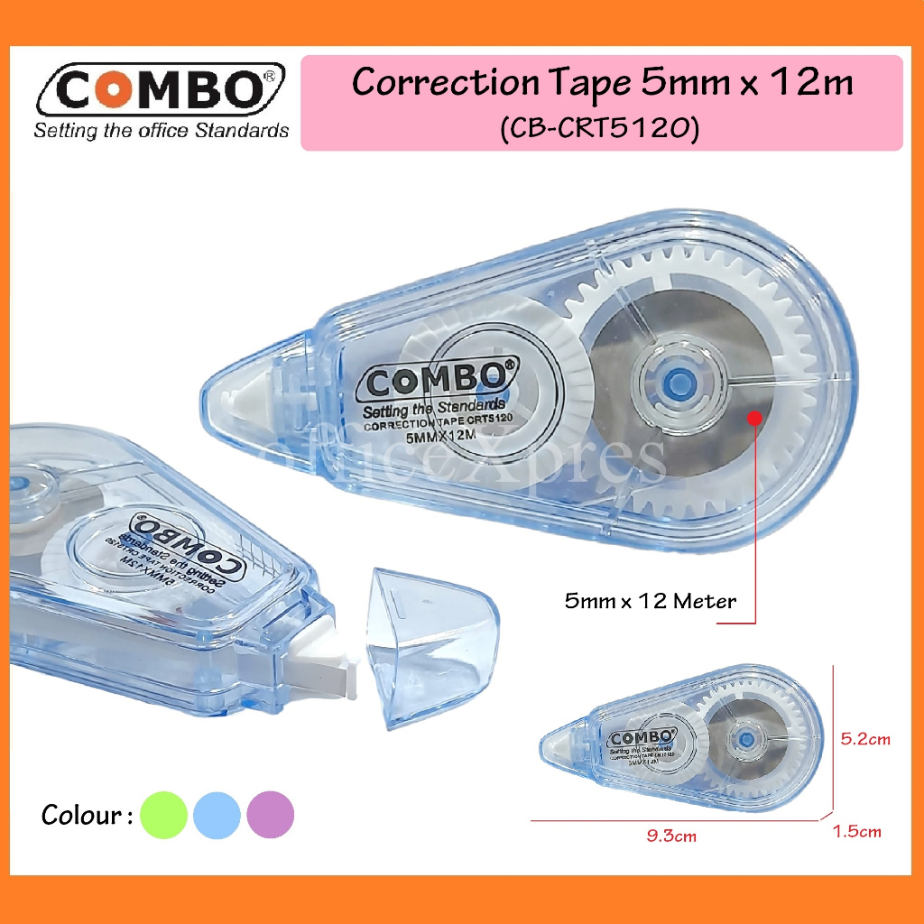 Jual Correction Tape 12 Meter / Correction Tape 12m x 5mm / Pita Koreksi / Tipe-x Kertas / Stipo ...