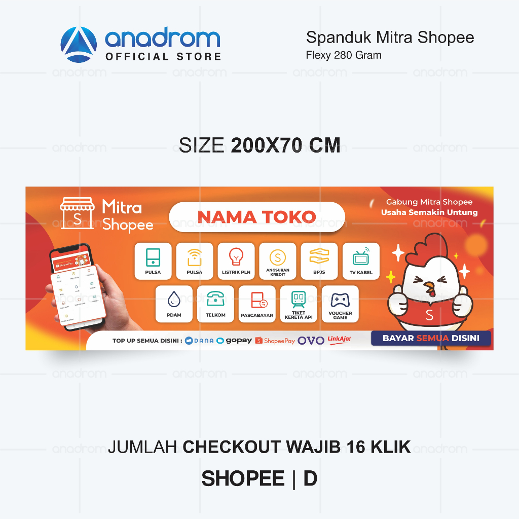 Jual Spanduk Atribut Mitra Shopee | Banner Mitra Shopee Terlengkap | Anadrom3544 | Shopee Indonesia