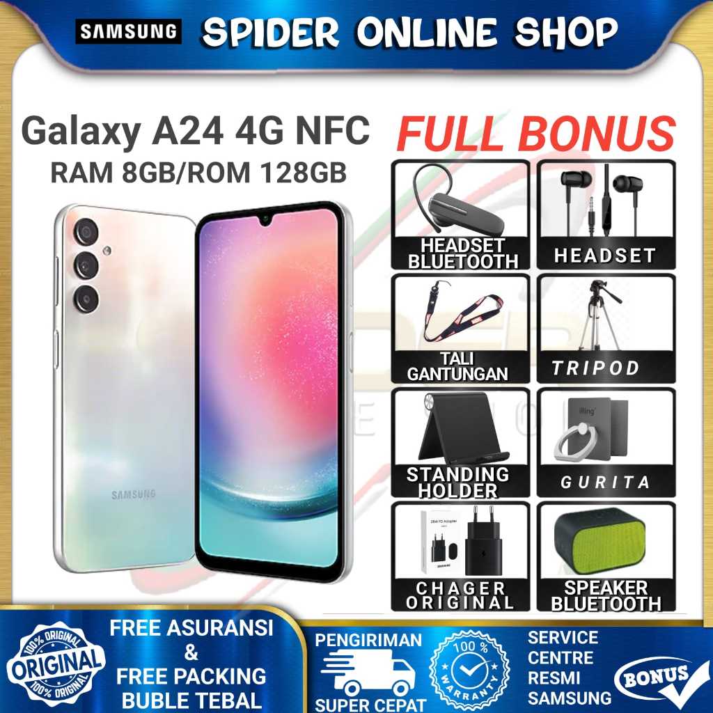 Jual SAMSUNG GALAXY A24 4G NFC 8/128GB RAM 8GB ROM 128GB GARANSI RESMI ...