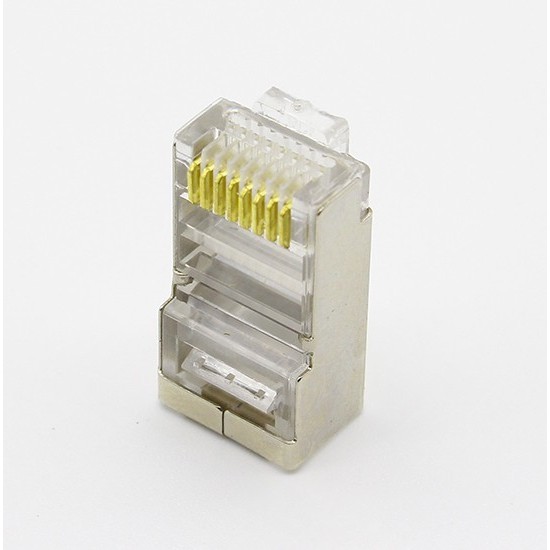 Jual Connector RJ45 Cat6 Metal shield - Konektor RJ45 Cat6 Besi isi 100pcs | Shopee Indonesia